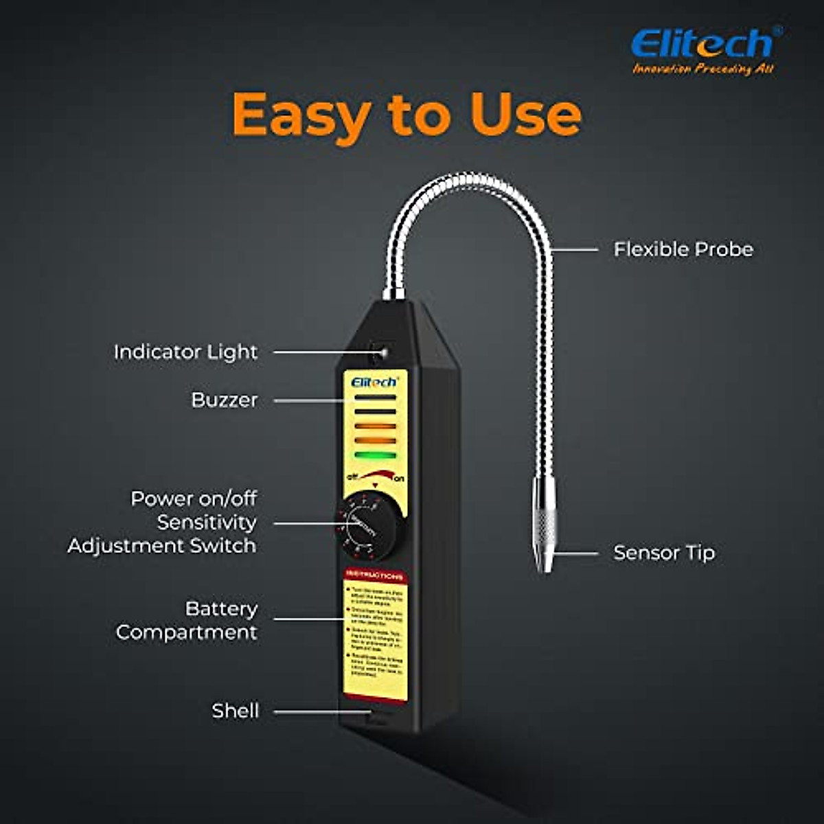 Elitech WJL-6000S Freon Leak Detector Halogen Refrigerant Tester AC Leak Sniffer R22 R410A R134A R1234YF