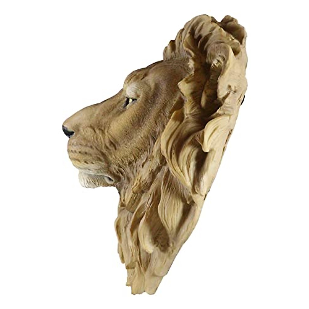 Ebros Gift Safari African Grassland Mufasa Lion Head Wall Decor Plaque 16" Tall Taxidermy Art Decor Sculpture Alpha Pride Lion King Wall Bust Plaque