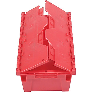 Global Industrial Distribution Container With Hinged Lid 19-5/8x11-7/8x7 Red