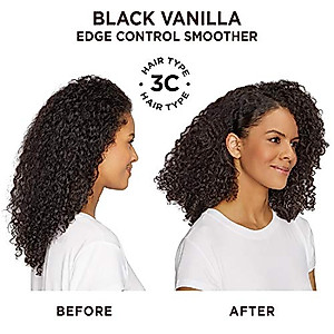 Carol's Daughter Black Vanilla Edge Control for Curly, Wavy or Natural Hair, Clear Edge Smoother for Dry, Dull or Brittle Hair, 2 Oz