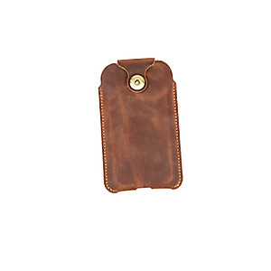 Personalized leather Phone sleeve pouch flip case with belt clip loop leather phone sleeve case for iPhone 15 14 13 Pro Max W09-LPSN