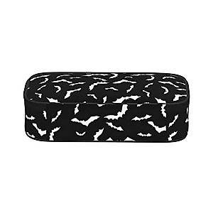 Gocerktr Bats Pencil Case Large Capacity Pen Case Double Zippers Pen Bag Office Stationery Bag Cosmetic Bag with Compartments