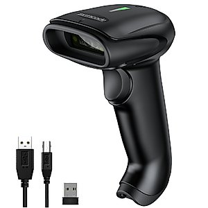 Symcode 2D Wireless Barcode Scanner,Bluetooth6.0 & Wireless2.4G & USB Wired Connection, 1D QR Bar Code Reader Scanner Automatic Fast Precise scanning for Smart Phone, Tablet, PC