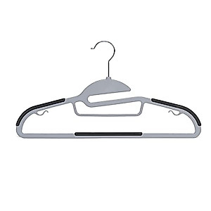 Amazon Basics Rubber Coated Plastic Hangers, Pack of 50, Gray