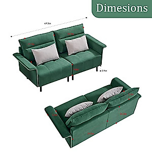 gefayluo 72 inch Loveseat Sofa Couch for Living Room, Small Mid Century Modern Sofa, Upholstered 2-Seater Velvet Love Seats Couch for Bedroom, Apartment, Home Office, Tool-Free Assembly