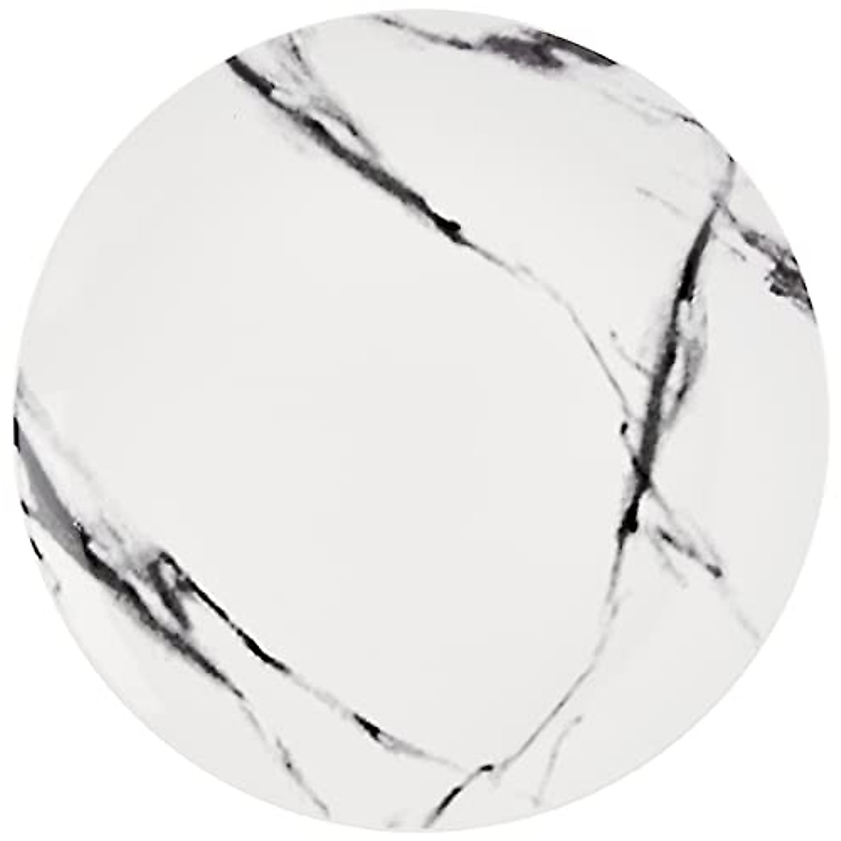 American Atelier Marble Black Coup Casual Round Porcelain Dinnerware Set-16 Piece Party Collection w/ 4 Dinner Salad Plates, 4 Bowls & 4 Mugs, 10.5", White