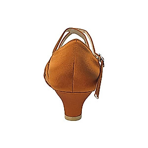 Very Fine Women's Salsa, Latin, Practice Ballroom Dance Shoes - S9216 (S9216 Copper Tan Satin 1.2" Cuban Heel, numeric_6_point_5)