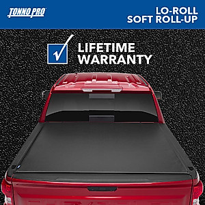Tonno Pro Lo Roll, Soft Roll-up Truck Bed Tonneau Cover | LR-1045 | Fits 2014 - 2018, 2019 Ltd/Lgcy Chevy/GMC Silverado/Sierra 1500/2500/3500 6' 7" Bed (78.8"), Black