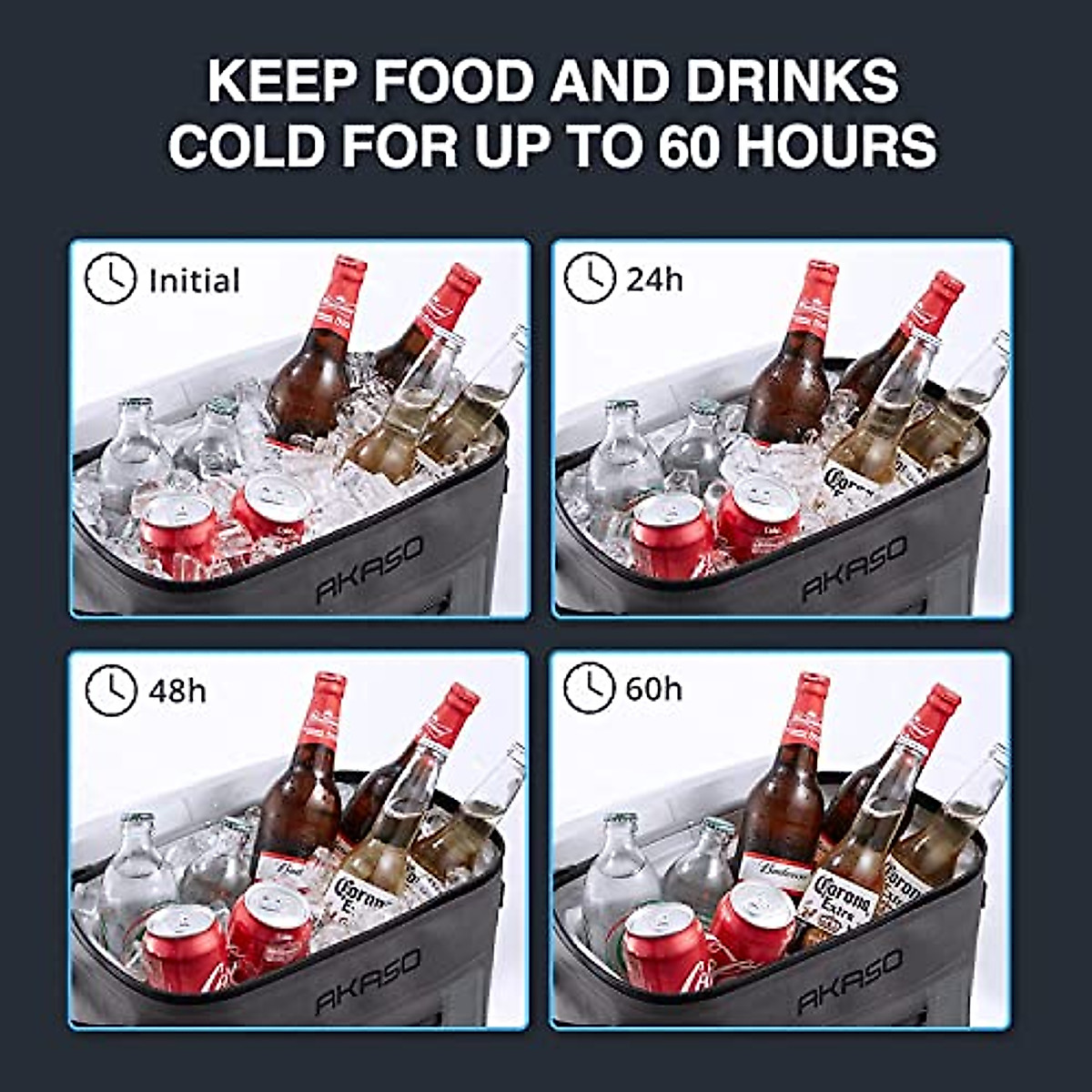 AKASO Soft Cooler Bag 24 Cans Portable Insulated Cooler Bags for Men Reusable Leakproof Lunch Cooler Bags for Camping,Beach,Travel,Golf,Picnic,Boating,Fishing,Outdoor