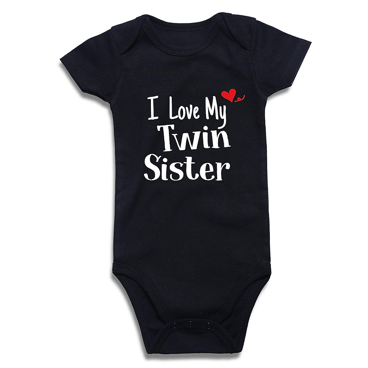 DEFAHN Newborn Twins Baby Boy Girl Bodysuit, 2 Pack Funny Letter Printed Rompers Twin Matching Clothes Outfits (2Pcs I Love My Sis/Bro, 0-3 Months)