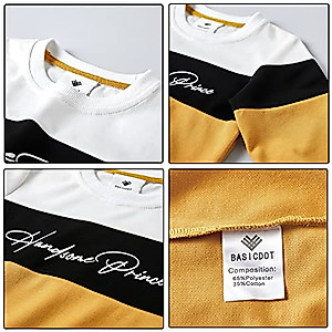 ANOTWENER Boys Track Suit Toddler Sweatsuit Kids Tracksuit Boys Activewear Jogger Sweat Suits Sets Active Sweatpants and Sweatshirts 2 Piece Outfits 2-8 years Size 2 3 4 5 6 7 8 Yellow BAS-012-6-7Y