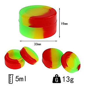 ooDuo 5ml Silicone Containers Wax 50pcs Non-Stick Mini Round Kitchen Jar Multi Use Storage Cream Bottle Random Color