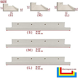 Calenzana Wall Mounted Floating Shelves, 3 Pack 47 inch and 3 Pack 36 inch Photo Picture Ledge Shelf for Living Room Bathroom Bedroom Kitchen Office, Creamy White