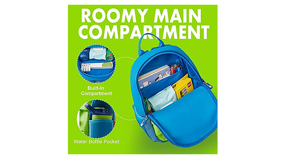 NOHOO Kids Dinosaur Backpack - Waterproof & Lightweight for Ages 3-8