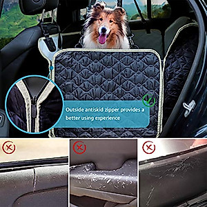 Lassie Dog Car Seat Covers for Back Seat Waterproof with Mesh Visual Window Durable Scratchproof Nonslip Dog Car Hammock with Universal Size Fits for Cars, Trucks & SUVs