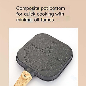 3 in 1 Divided Saute Pan,Nonstick 3-n-1 Divided Saute Pan,Divided Pan for Cooking,Divided Grill Pan for Stove Tops,Versatile Breakfast Grilling Pan,Durable Square Grill Skillet,Steak Griddle Pan(Black