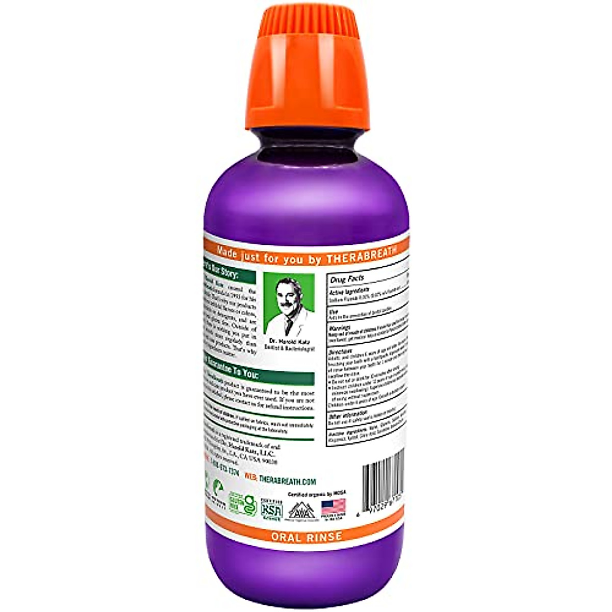 TheraBreath for Kids Dentist Formulated Anti-Cavity Oral Rinse, Organic Gorilla Grape, 16 Ounce (Pack Of 2)