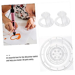 JECOMPRIS 2pcs Pen Base 3D Print Pen 3D Pen Organizer 3D Printing Pen Rack Printing Pen Storage Bracket Pencil Display Stand 3D Pen Accessories 3D Printing Brush Base Transparent Plastic