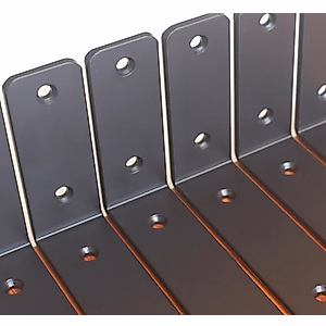 8 Pack - L 6" x H 4" x W 1.5", 5mm Thick Black L Shelf Bracket, Iron Shelf Brackets, Metal Shelf Bracket, Industrial Shelf Bracket Decorative Shelving, Shelf Supports with Screws