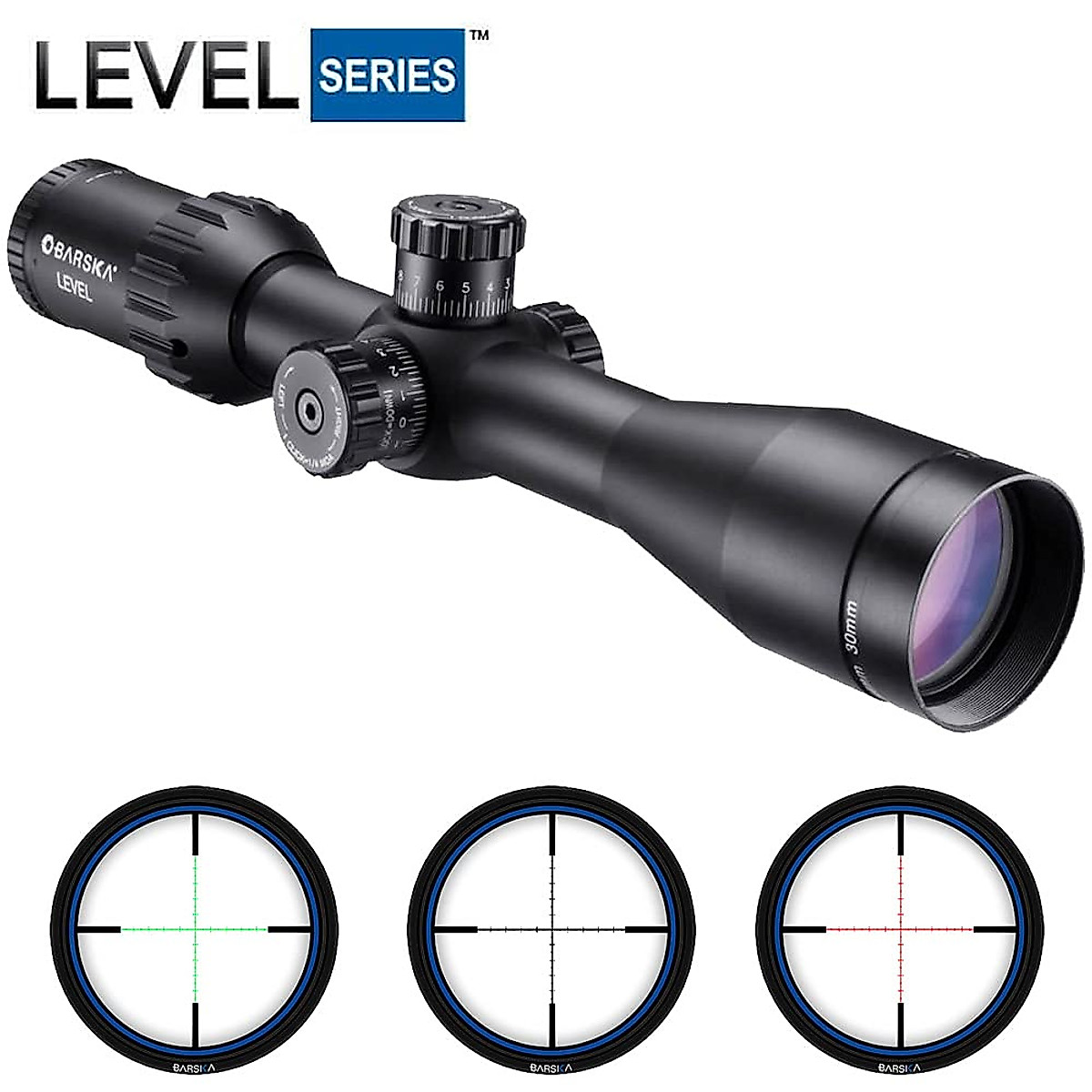 Barska AC12780 Level 1-6x44 Rifle Scope with FMC Lens and Illuminated MOA Reticle, 30mm Tube