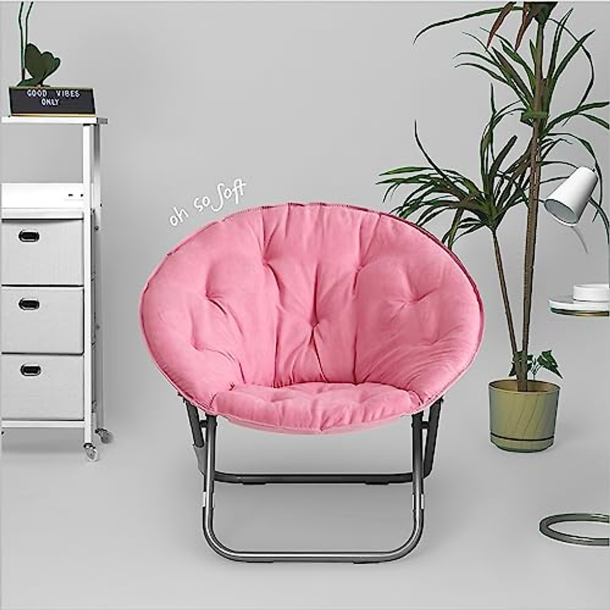 Urban Lifestyle Microsuede Sacuer Chair, Adult, Pink