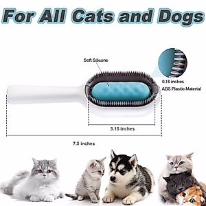 Cat Hair Brush with Water, Sticky Brush 2.0 for Cats, Pet Hair Removal Comb with Water Tank, Wet Cat Comb, 2 in 1 Cleaning Brush Cat, Pet Hair Cleaner Brush for Cats