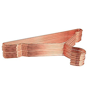 Gold Metal Clothes Hangers 15 Pack,16.5'' Heavy Duty Rose Gold Hangers for Coat, Suit, Bridesmaid Hangers for Wedding, Wire Metal Hangers (Rose Gold, 15)