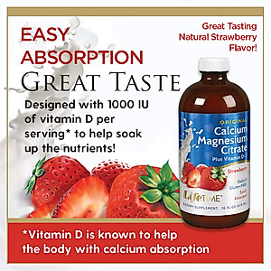 LifeTime Vitamins - Liquid Calcium Magnesium Citrate Natural Strawberry Flavor - 16 fl. oz.