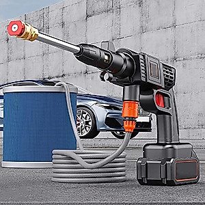 21V Cordless Pressure Washer Pump with Accessories Portable Electric Portable Power Washer for Cars Gardens Terraces Windows Cleaning Works