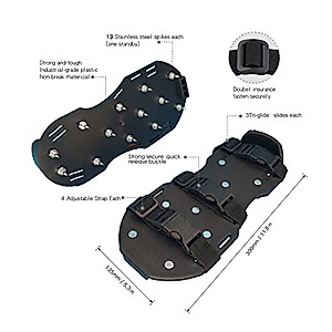 Osaava 47952 Gunite Spiked Shoes for Epoxy Floor Coating Installation 3/4” Short, Spikes Perfect for Applying Epoxy Garage Floors Shoes, Adjustable 6 Straps Full Assembled Sturdy (1 Pair)