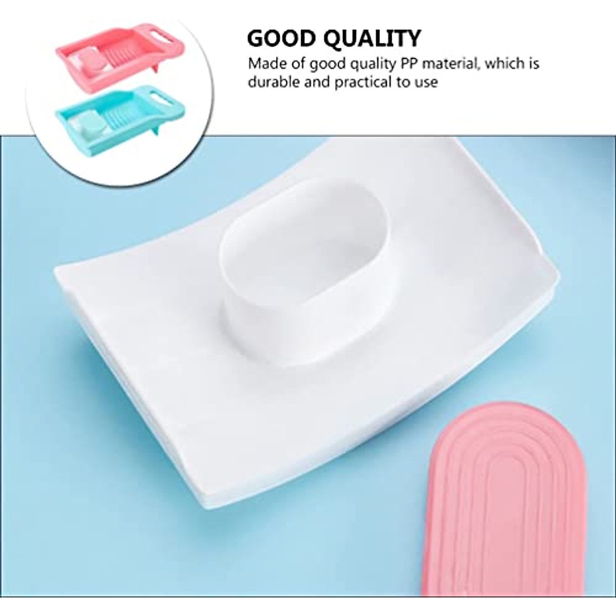Mini Hand Washboard Personal Underwear Sock Washing Board, Washboard for Laundry, Use for Hand Washing Clothes and Small Items Plastic Non-Slip Washboard Convenient Washboard (Pink)