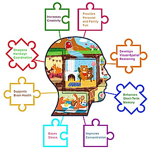 Floor Puzzles for Kids - Underground Houses Finger Maze Puzzle for Children 3 and up,18 Pcs Fit Together Perfectly,Toddler Children Learning Preschool Educational Development Toys