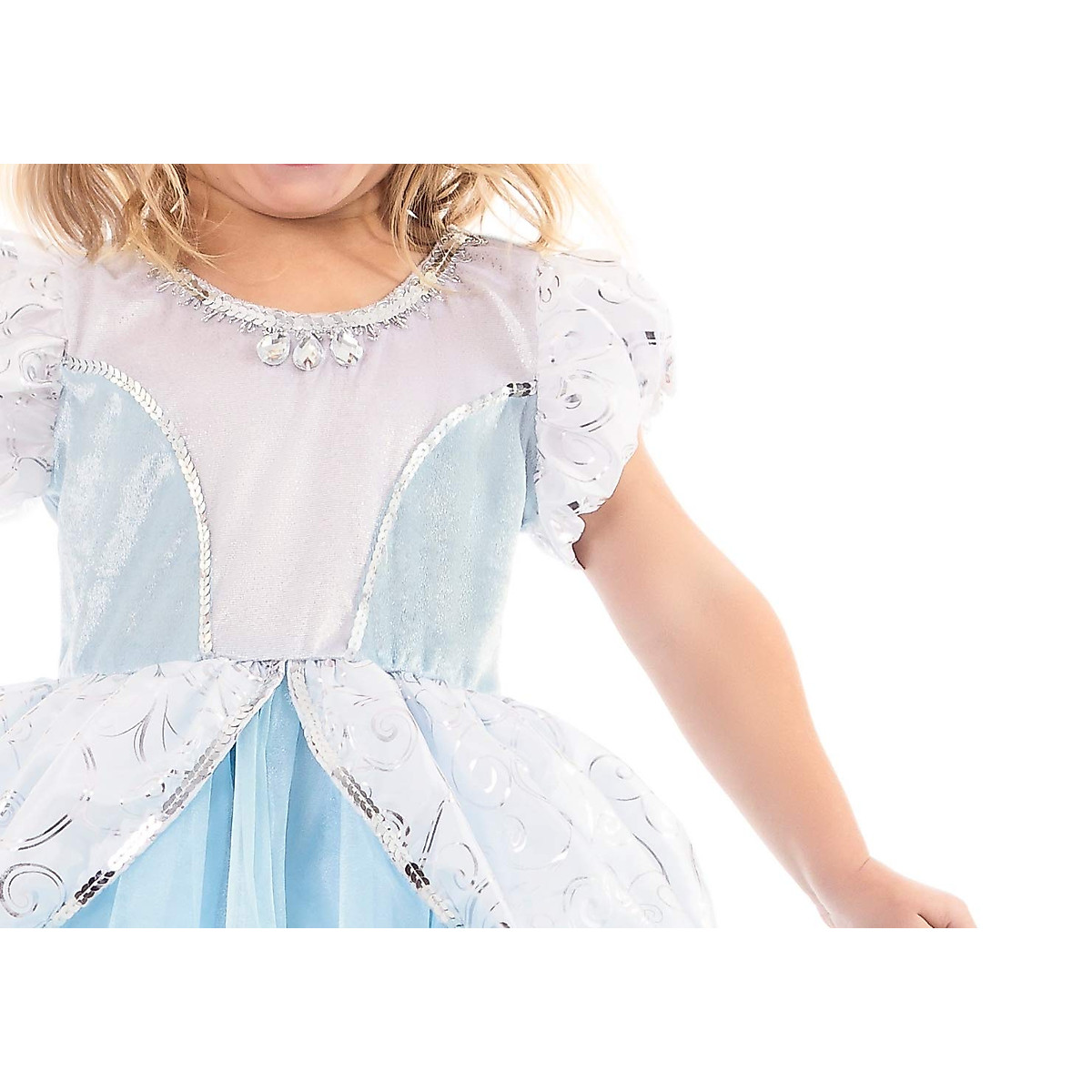 Little Adventures Deluxe Cinderella Princess Dress up Costume for Girls Small (Age 1-3) - Machine Washable Child Pretend Play and Party Dress with No Glitter