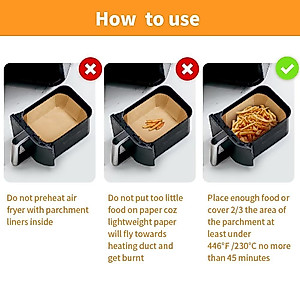 Air Fryer Liners Disposable for Ninja Airfryer: 125pcs 8.7x5.5" Rectangle Parchment Paper for Air Fryer Dual Basket Ninja DZ201 DZ401 Foodi 8Qt and Above Air Fryer liner Accessories