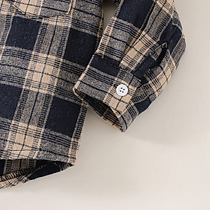 FOCUTEBB Boys 3T Clothes Boy Toddler Clothes for Boys Fall Winter Outfits Flannel Lattice Button Down Long Sleeve Plaid Shirt Hoodied Tops + Pants Sets Toddler Boys Winter Clothes Yellow 3-4T