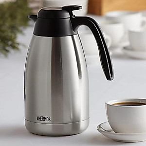 Thermos FN370 Push Button Vacuum Carafe, Insulated Stainless Steel, 50 oz / 1.5 Liter