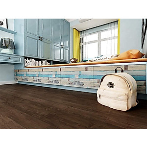 HOYOYO 17.8 x 118 Inches Self-Adhesive Liner Paper, Removable Shelf Liner Wall Stickers Dresser Drawer Peel Stick Kitchen Home Decor, Colorful Wood Grain