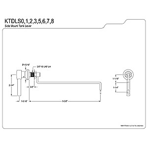 Kingston Brass KTDLS3 Concord Side Mount Toilet Tank Lever, Antique Brass 10.69 x 3.41 x 1.31