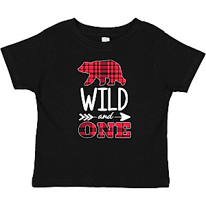 inktastic Plaid Bear Wild and 1 with Arrow Baby T-Shirt 18 Months 0040 Black 37a9d