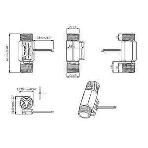 High Performances DN15 Water 1.5-30L/min Water Liquid Flowmeter