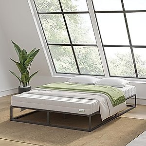 Novilla Metal Platform Bed Frame, Wood Slat Support, No Box Spring Needed, Easy Assembly, Black, King