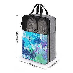 Frcavbin Watercolor Tie Dye Travel Shoe Bag Shoes Carrier with Handle and Zipper Foldable Shoe Puches Organizer for Home storage School starts
