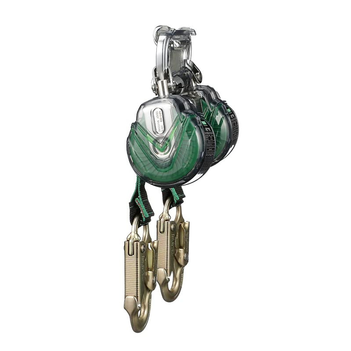 MSA 63111-00C V-TEC Mini Personal Fall Limiter - 6' (1.8m), Twin-Leg, Aluminum Swivel Carabiners (2) Anchorage Connection, Twin-Link Connector Harness Connection, Retractable Web Lanyard