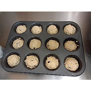 Tezzorio 12-Cup Muffin Pan/Cupcake Pan, 14 x 11-Inch Nonstick Carbon Steel Muffin Pan, Professional Bakeware