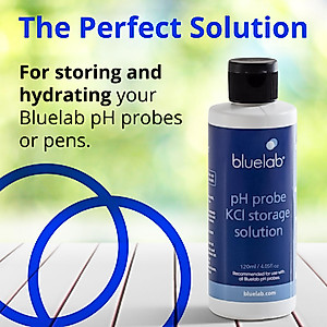 Bluelab STSOL120 KCL Storage Solution 120ml pH Probe and Pen, Maintain Meters Used for Water, Soil, and Hydroponic System or Indoor Plant Grow White