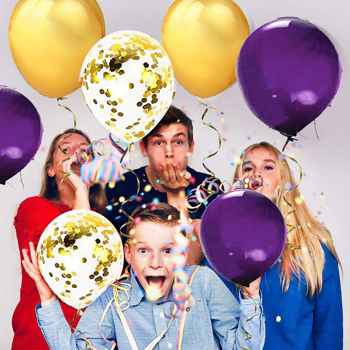 Graduation Decorations Purple Gold 2024/Purple Gold Balloons/Purple Graduation Party Decorations VIKINGS NYU LSU/Birthday Party Decorations for Women Purple Gold/Eid Mubarak Decorations