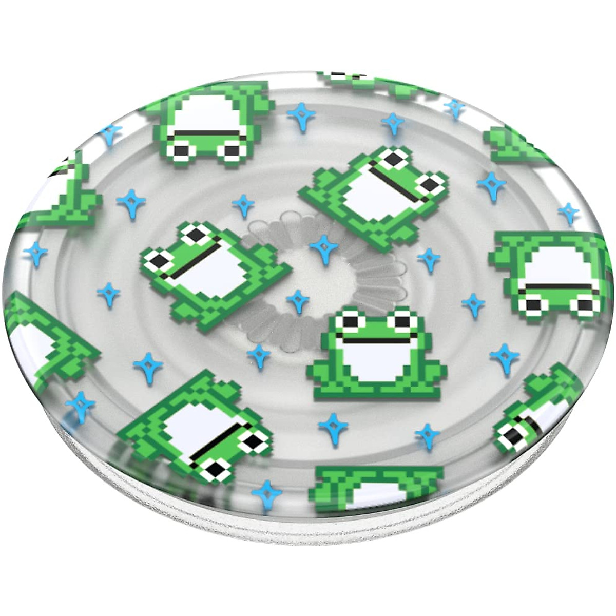 PopSockets Plant-Based Phone Grip with Expanding Kickstand, Eco-Friendly PopSockets for Phone - Translucent 8 Bit Frogs