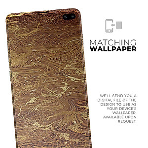 DesignSkinz Molten Gold Digital Foil Swirl V2 | Protective Vinyl Decal Wrap Skin Cover Compatible with The Samsung Galaxy S20 (Full-Body, Screen Trim & Back Glass Skin)