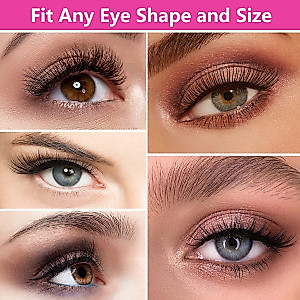 Reusable Self Adhesive Eyelashes Natural Look, Reusable Adhesive Eyelashes No Glue and Easy to Put On, Self Adhesive Eyelashes Reusable Self Sticking(2-Pairs )
