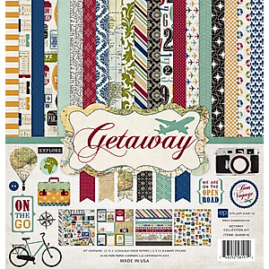 Echo Park Paper Company GA63016 Getaway Collection Scrapbooking Kit 12-x-12-Inch